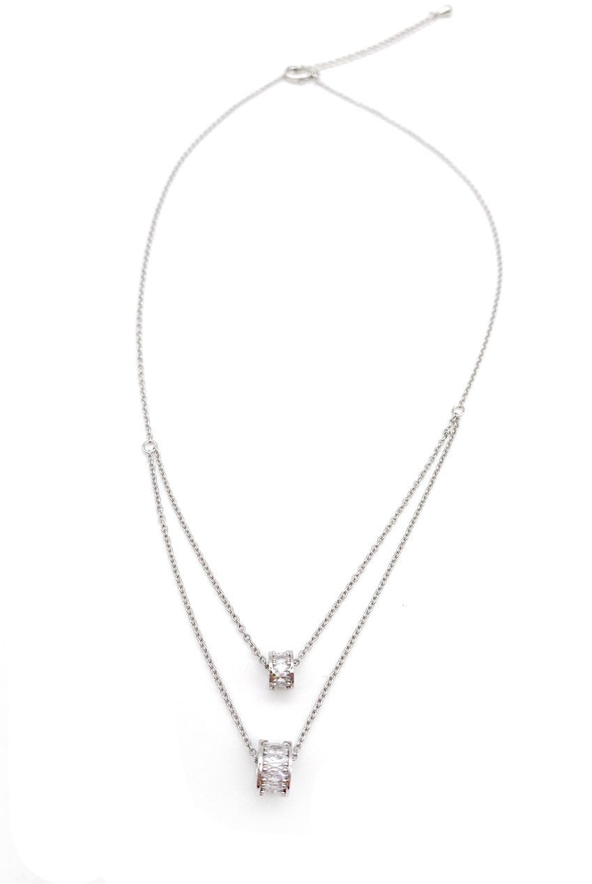 Double Zero Hanging Pendant Necklace- Buy Fashion Wholesale in The UK