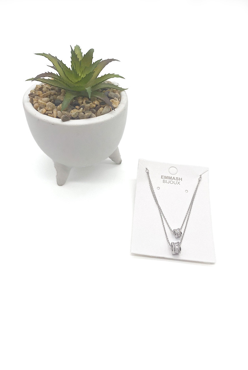 Double Zero Hanging Pendant Necklace- Buy Fashion Wholesale in The UK