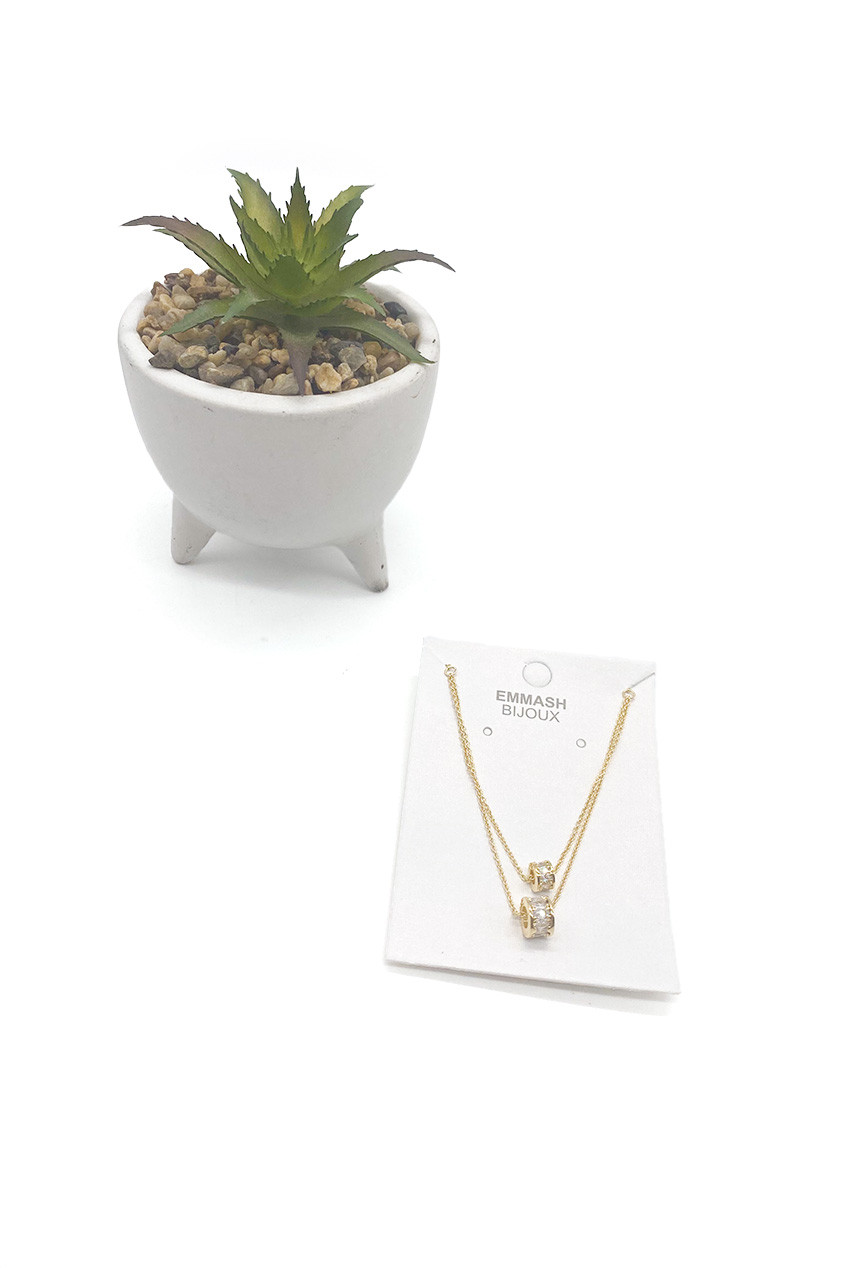 Double Zero Hanging Pendant Necklace- Buy Fashion Wholesale in The UK
