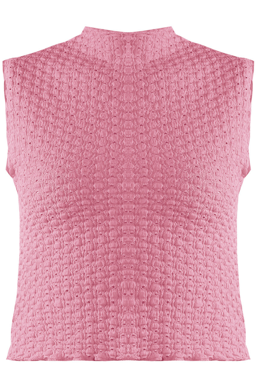 Textured High Neck Crop Tops - Buy Fashion Wholesale in The UK
