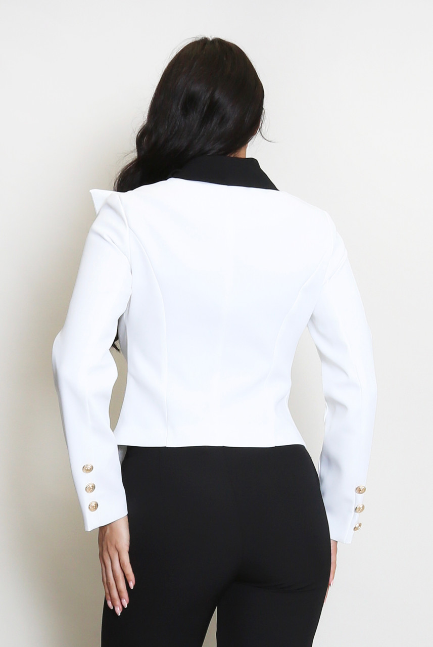 Structured Two Tone Fitted Blazer- Buy Fashion Wholesale in The UK