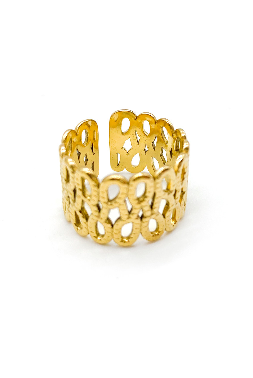 Anchor Chain Triple Row Adjustable Ring - Buy Fashion Wholesale in The UK