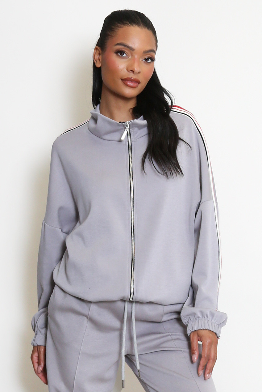 Sports Stripe Zip Through Track Top - Buy Fashion Wholesale in The UK