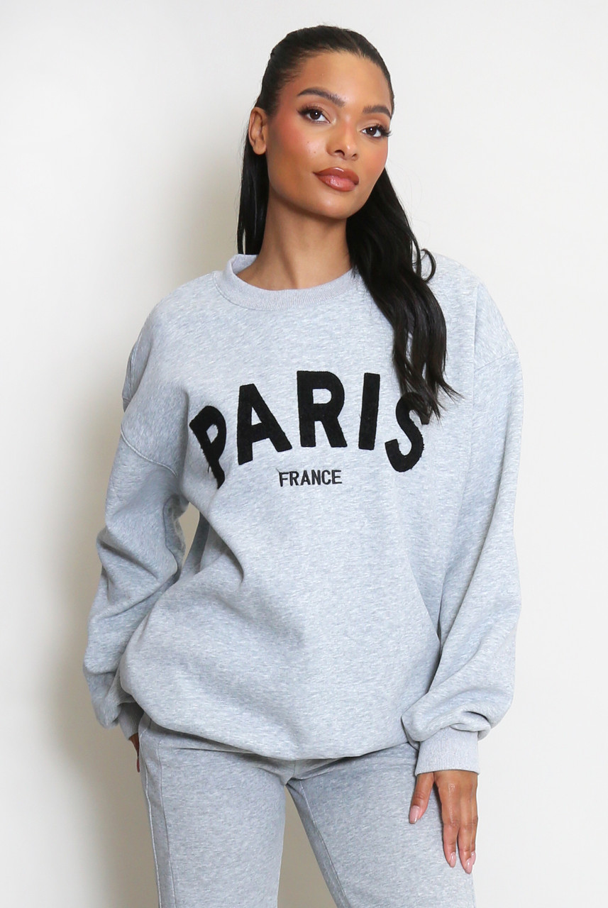 PARIS France Embossed Sweatshirt - Buy Fashion Wholesale in The UK