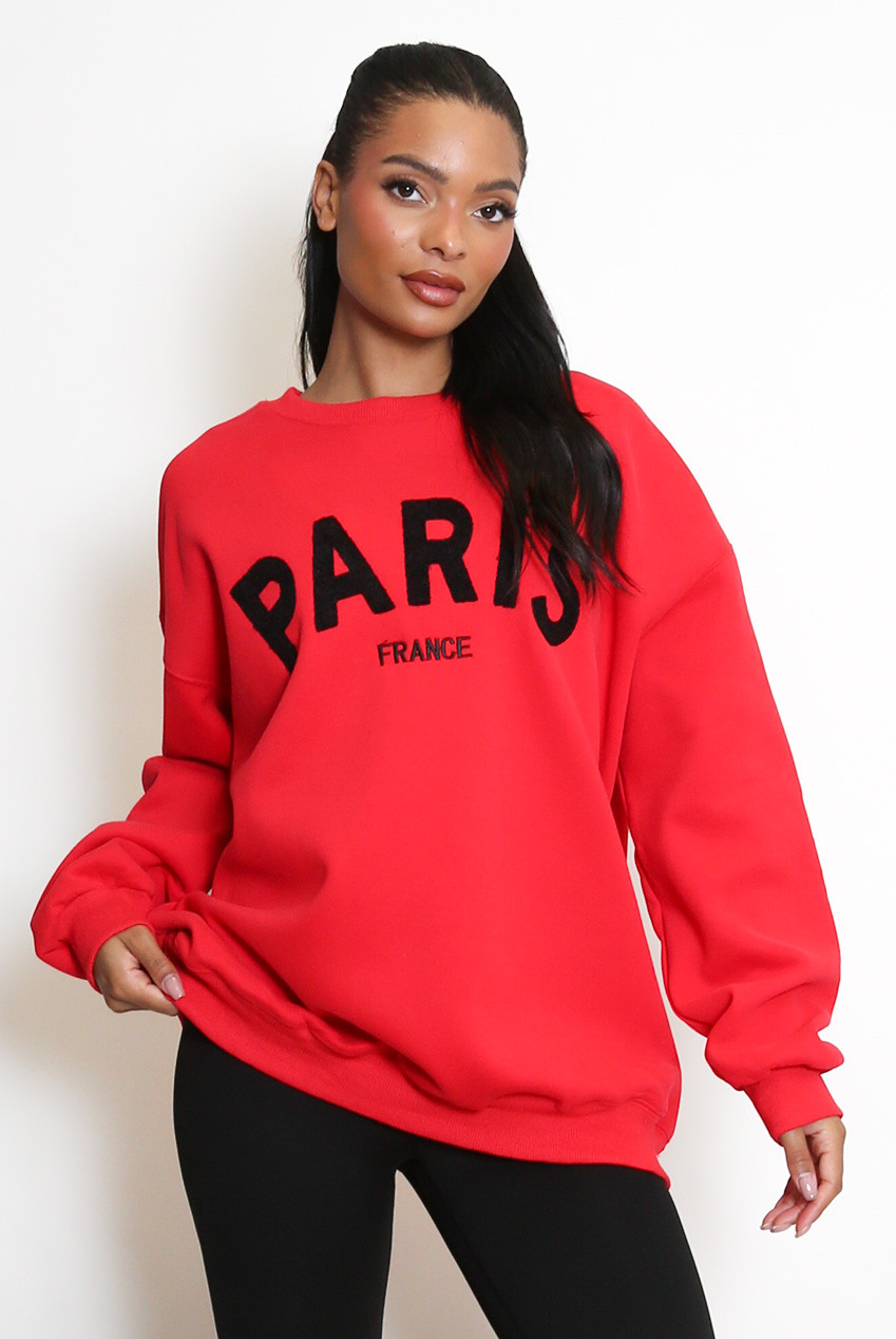 PARIS France Embossed Sweatshirt - Buy Fashion Wholesale in The UK