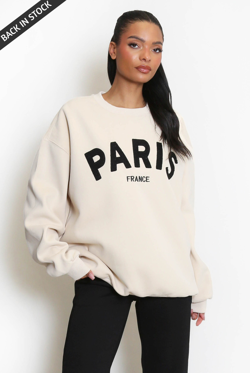 PARIS France Embossed Sweatshirt - Buy Fashion Wholesale in The UK