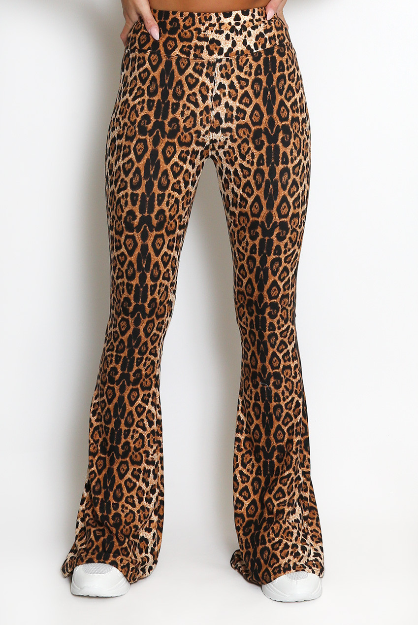 Leopard Bell Bottom Legging - Buy Fashion Wholesale in The UK