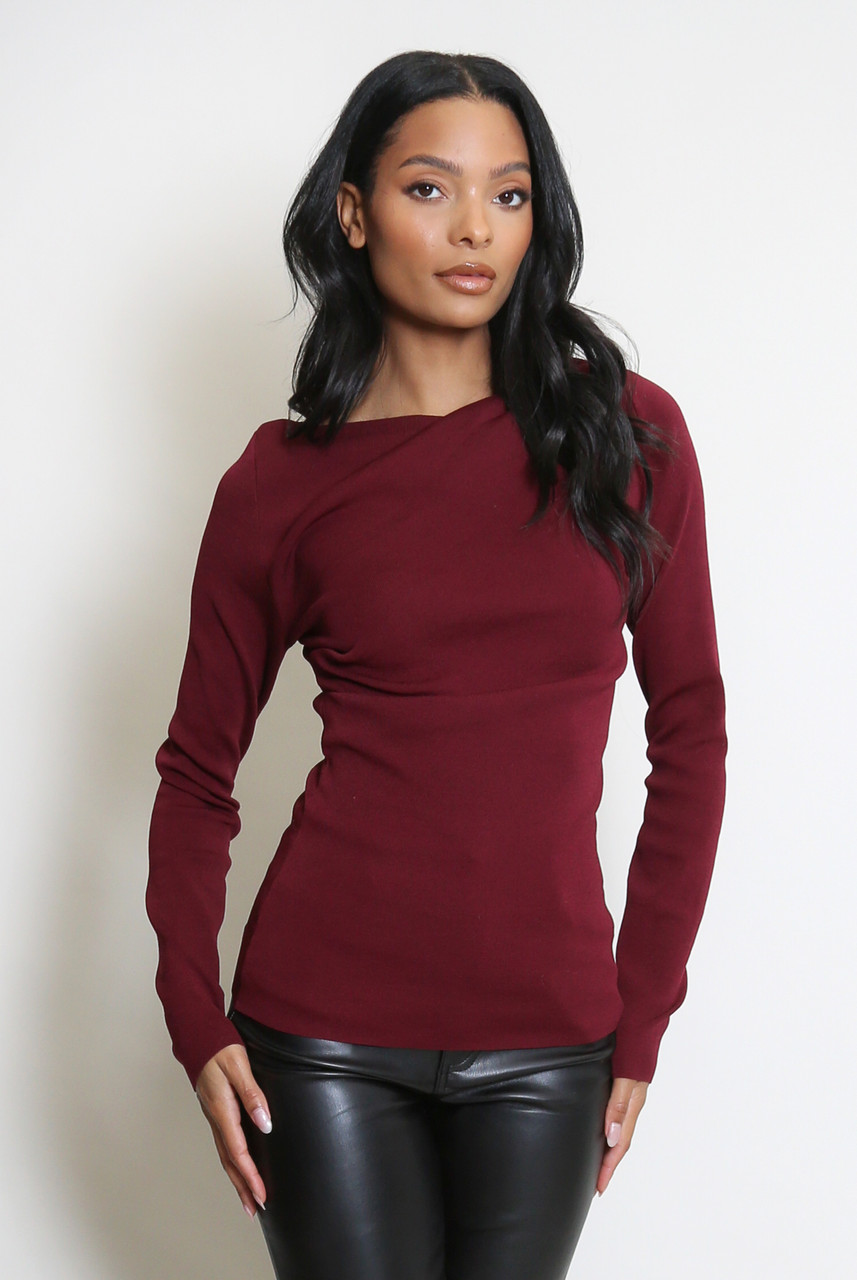 Fine Knit Side Ruched Jumper - Buy Fashion Wholesale in The UK