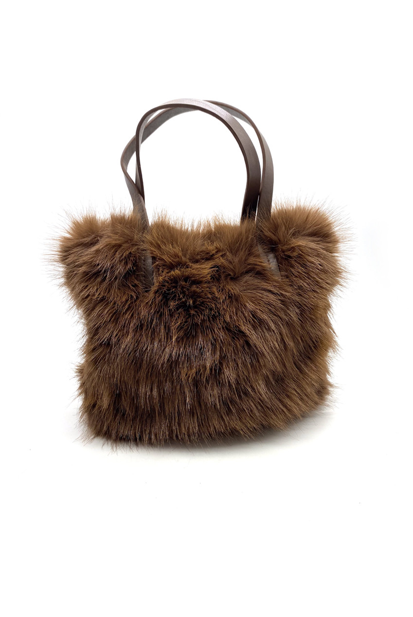 Faux Fur Mini Tote Grab Bag - Buy Fashion Wholesale in The UK
