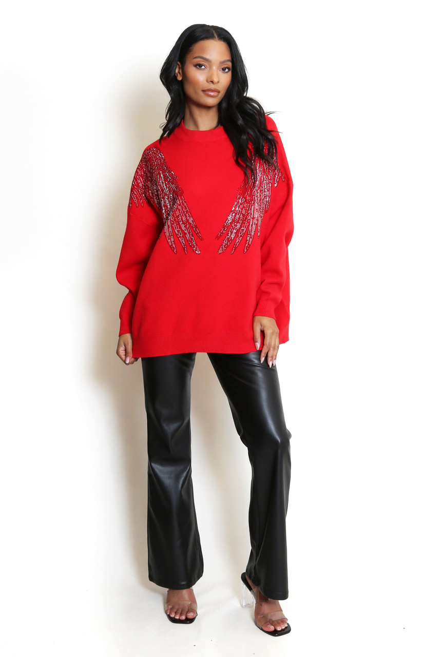 Embellished Wing Jumper- Buy Fashion Wholesale in The UK