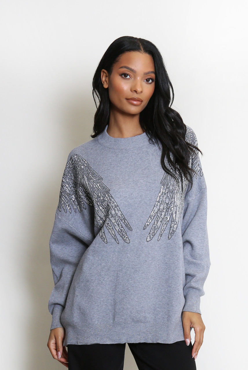 Embellished Wing Jumper- Buy Fashion Wholesale in The UK