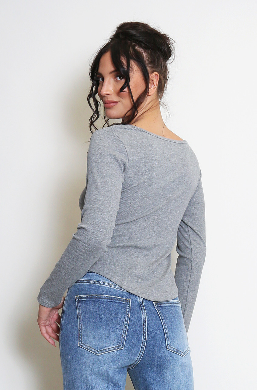 Dip Hem Wide Neck Top - Buy Fashion Wholesale in The UK