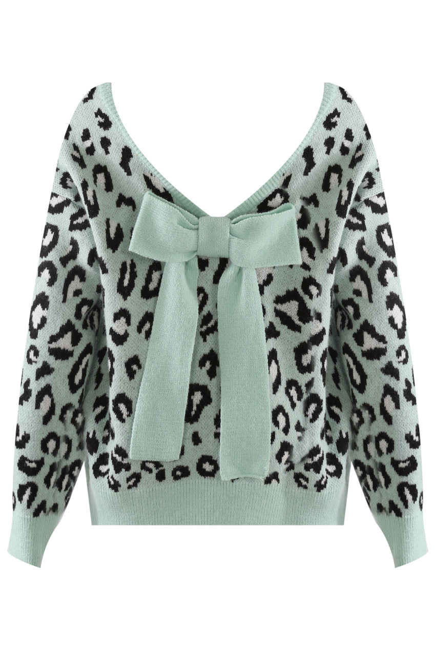Bow Back Leopard Jumper - Buy Fashion Wholesale in The UK