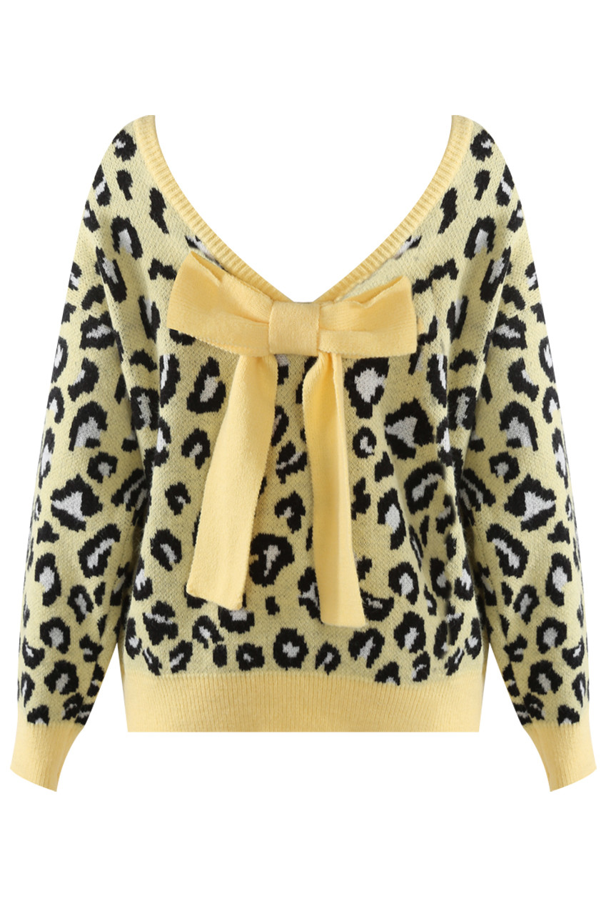 Bow Back Leopard Jumper - Buy Fashion Wholesale in The UK