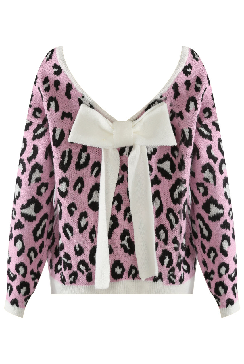 Bow Back Leopard Jumper - Buy Fashion Wholesale in The UK