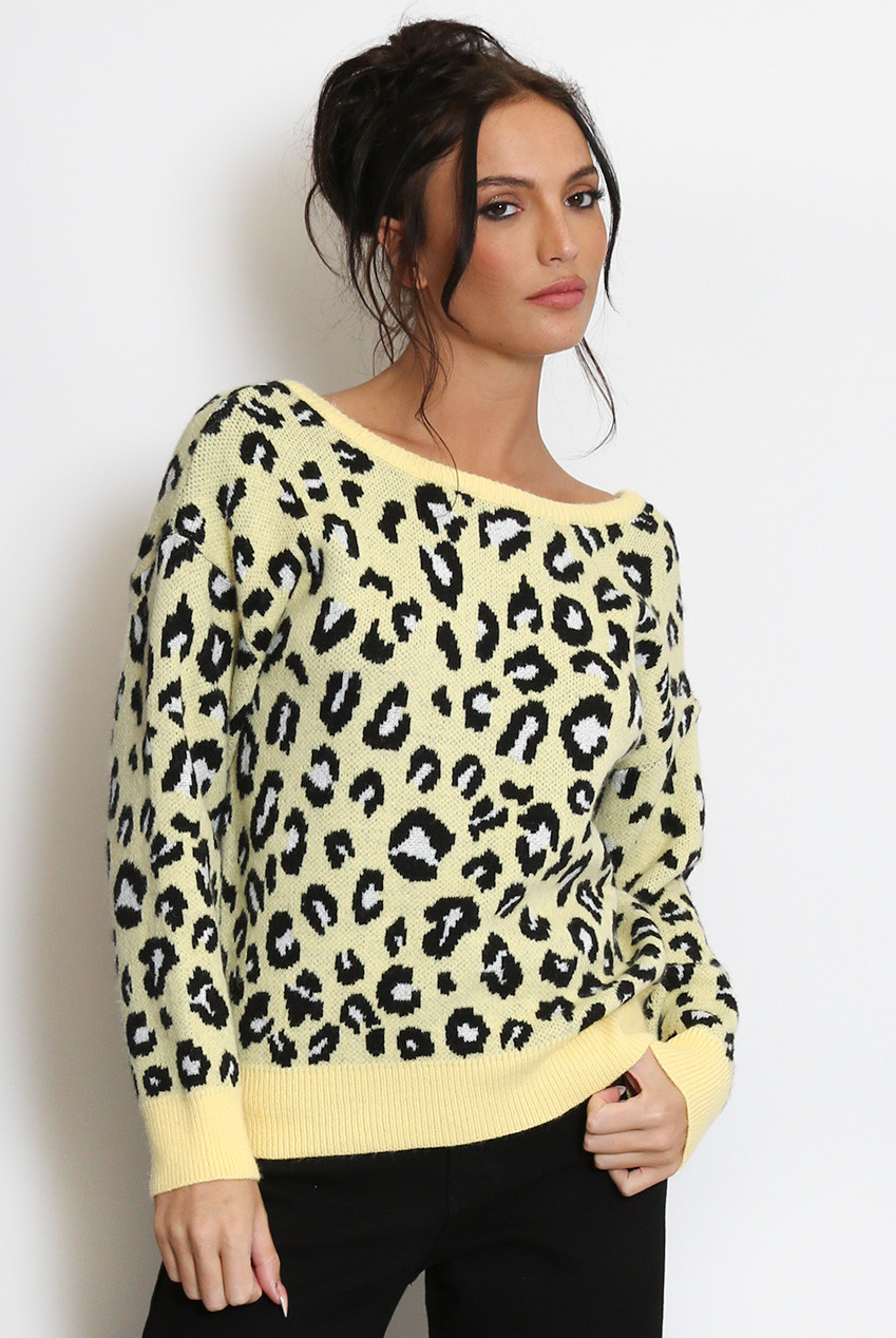 Bow Back Leopard Jumper - Buy Fashion Wholesale in The UK