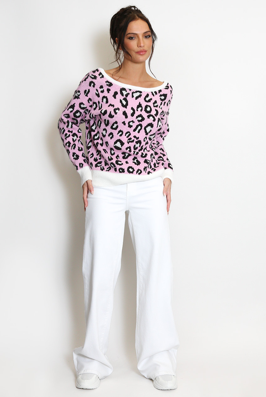 Bow Back Leopard Jumper - Buy Fashion Wholesale in The UK