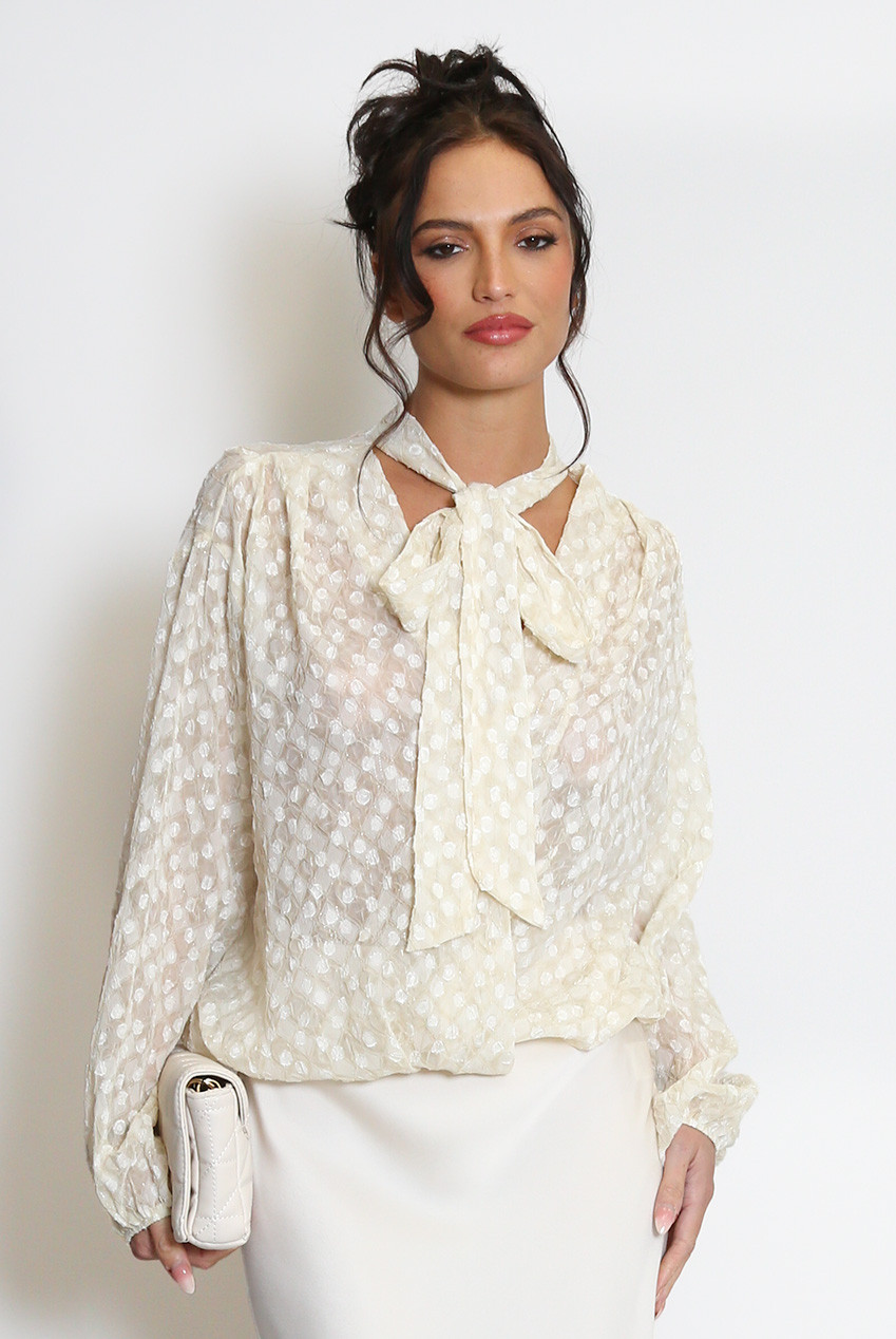Cross Over Blouse With Neck Tie - Buy Fashion Wholesale in The UK