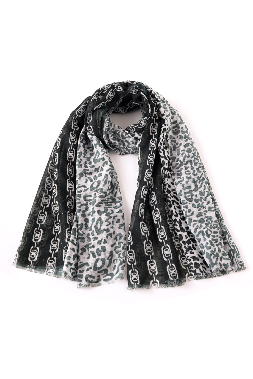 Leopard And Chain Print Scarf- Buy Fashion Wholesale in The UK