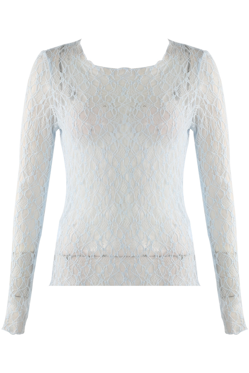 Delicate Sheer Lace Long Sleeve Top- Buy Fashion Wholesale in The UK
