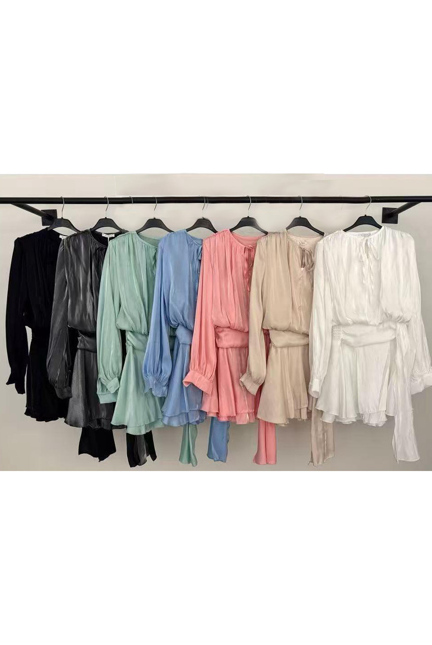 High Shine Belted Tunic Dress - Buy Fashion Wholesale in The UK