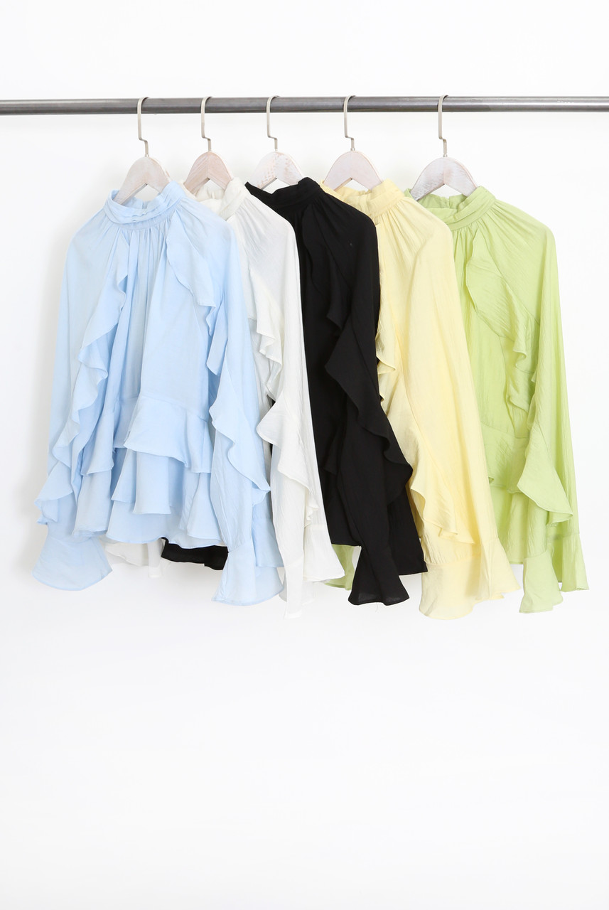 High Neck Ruffle Blouse - Buy Fashion Wholesale in The UK