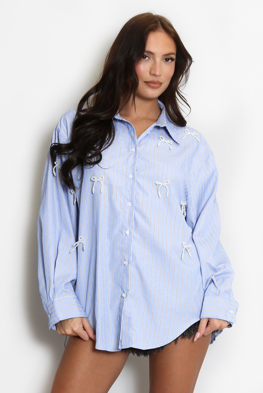Striped Shirt With Bows - Buy Fashion Wholesale in The UK