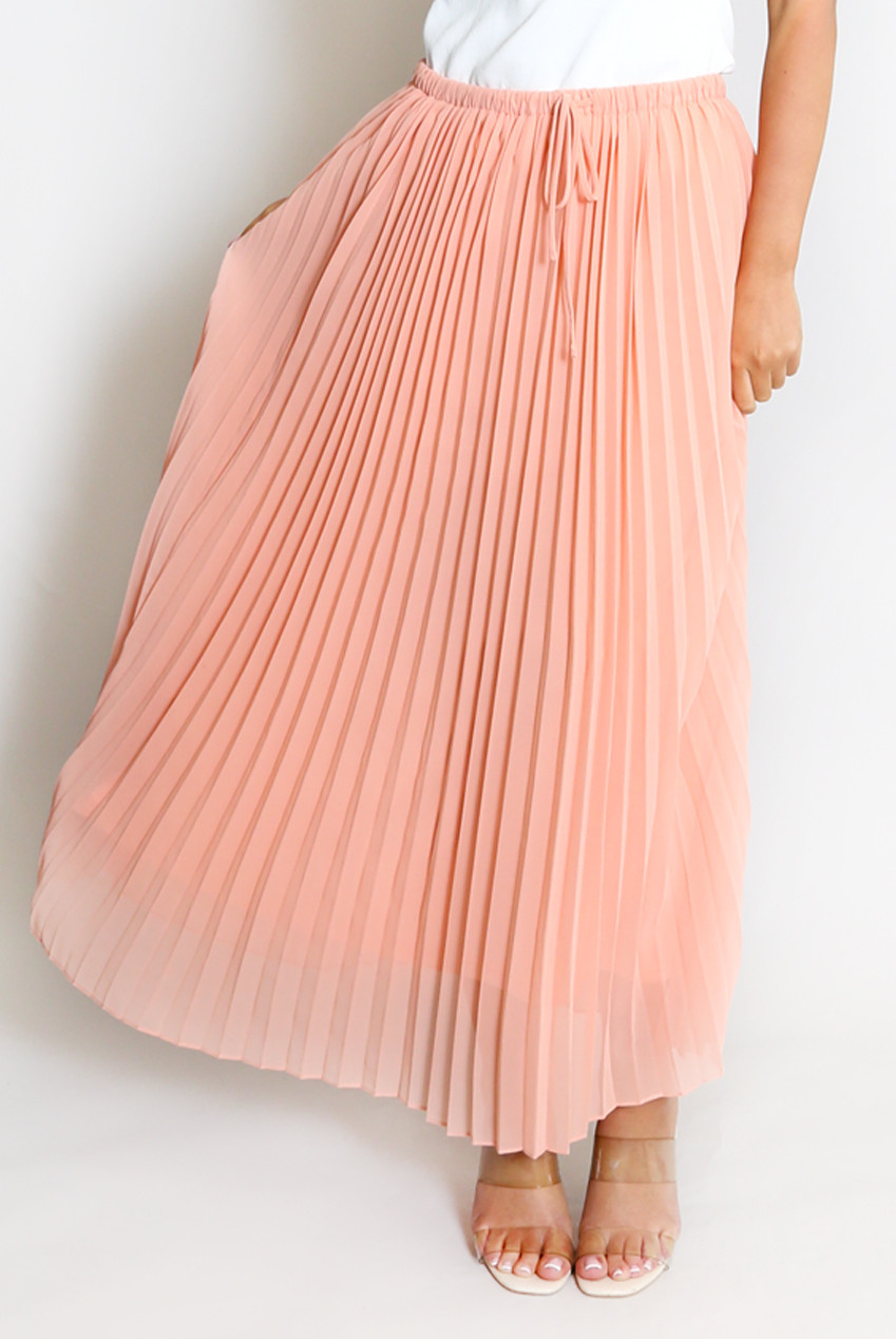 Pleated Chiffon Maxi Skirt- Buy Fashion Wholesale in The UK