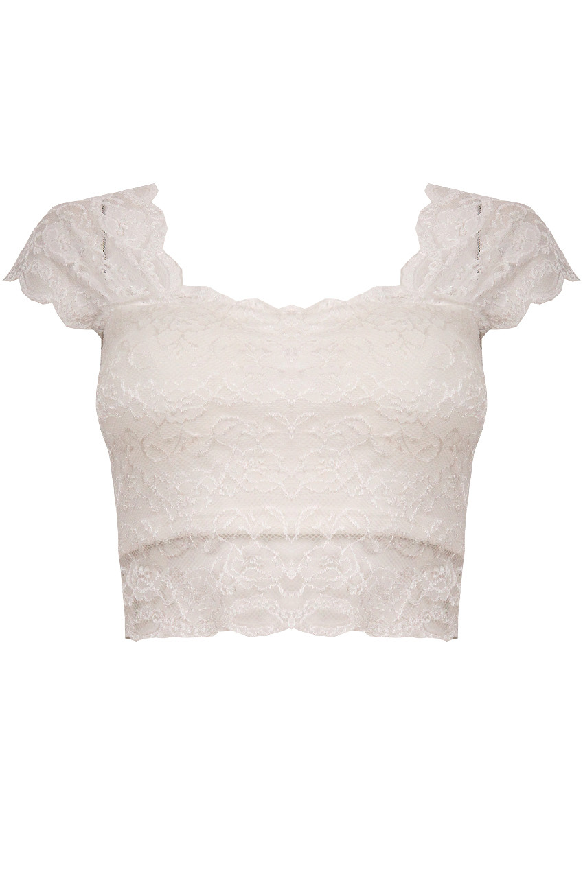 Lined Front Lace Crop Top - 2 Colours - Babez London