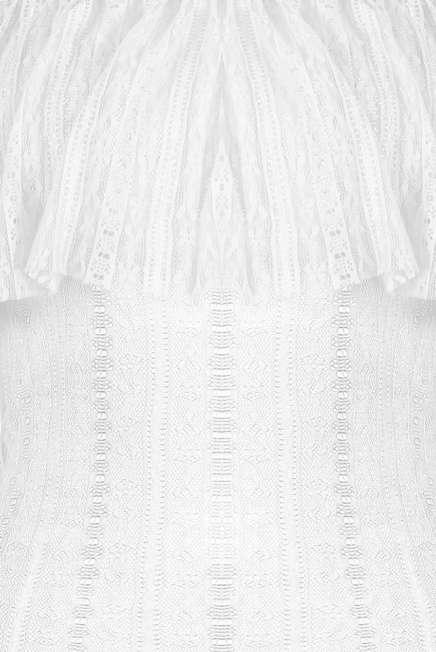 Lace Mesh Trim Frilled Bodysuit - Buy Fashion Wholesale in The UK