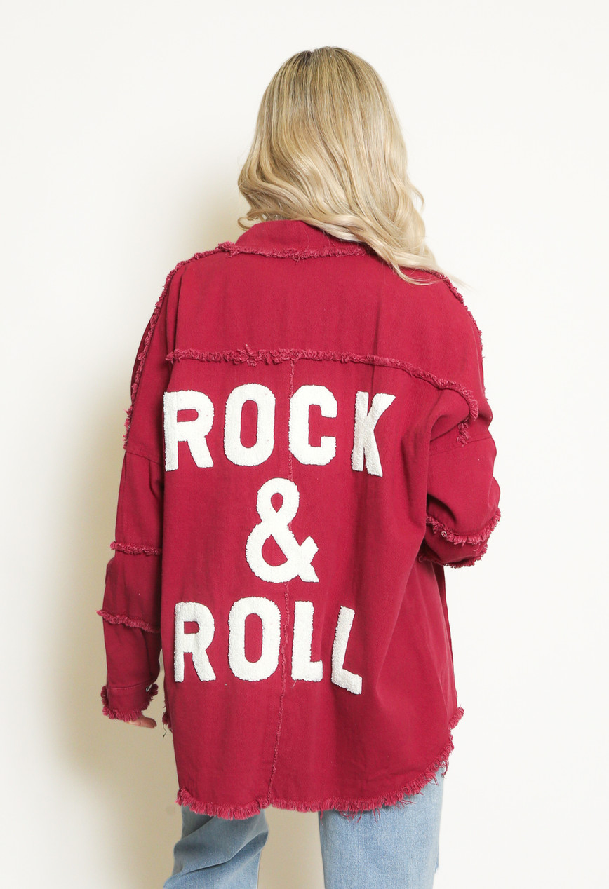 Rock & Roll Embossed Denim Oversize Jacket - Buy Fashion Wholesale in ...