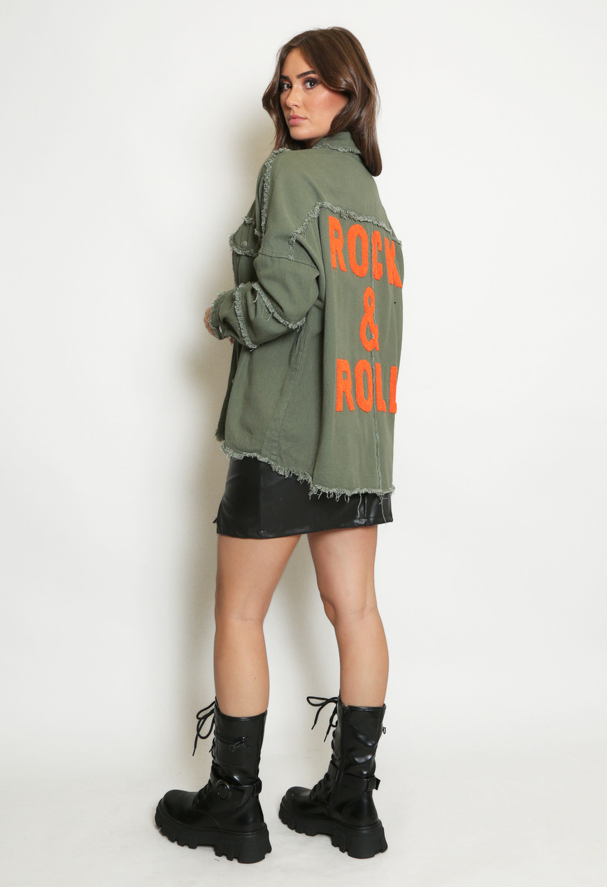 Rock & Roll Embossed Denim Oversize Jacket - Buy Fashion Wholesale in ...