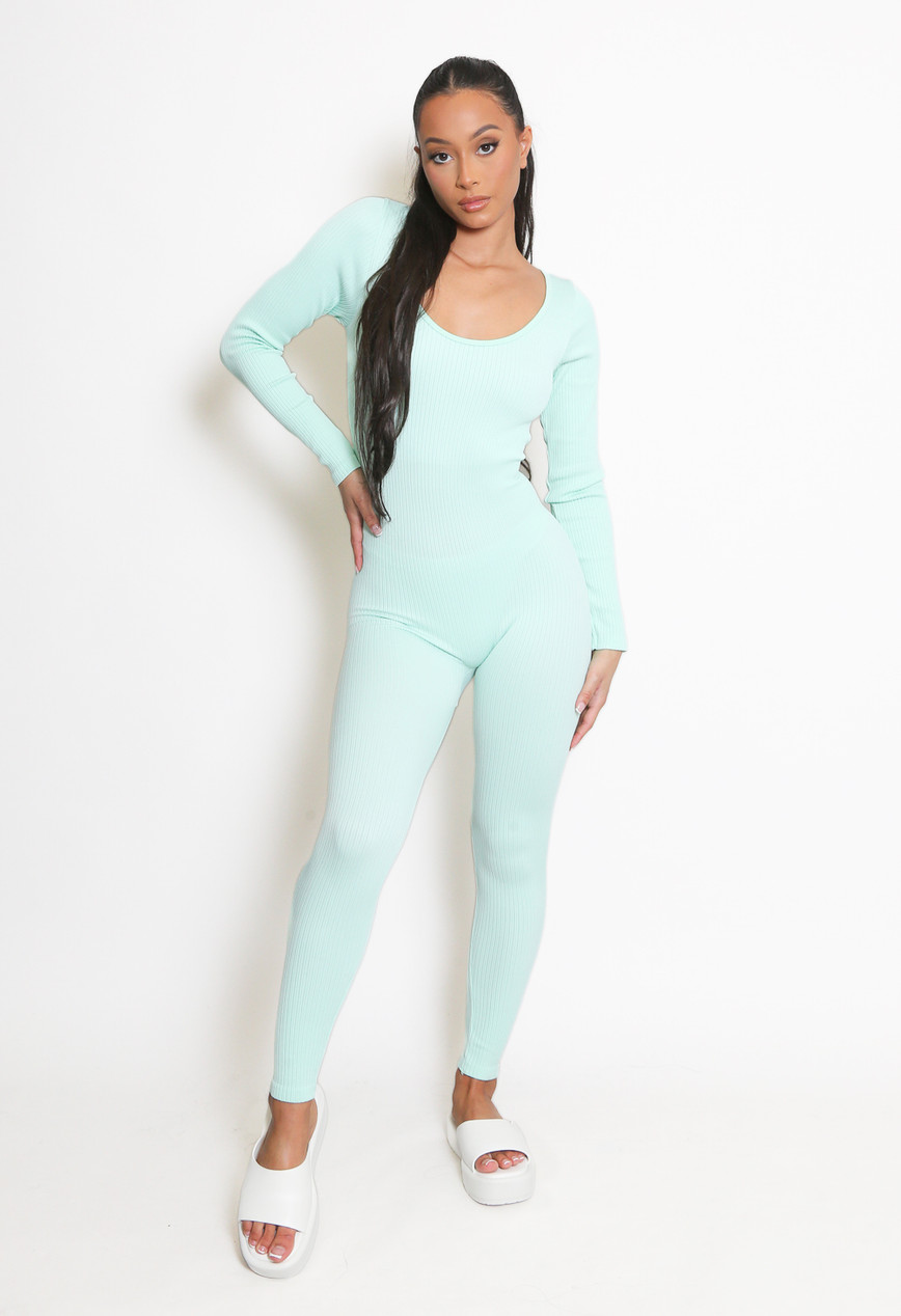 Long Sleeve Ribbed Unitard - Buy Fashion Wholesale in The UK