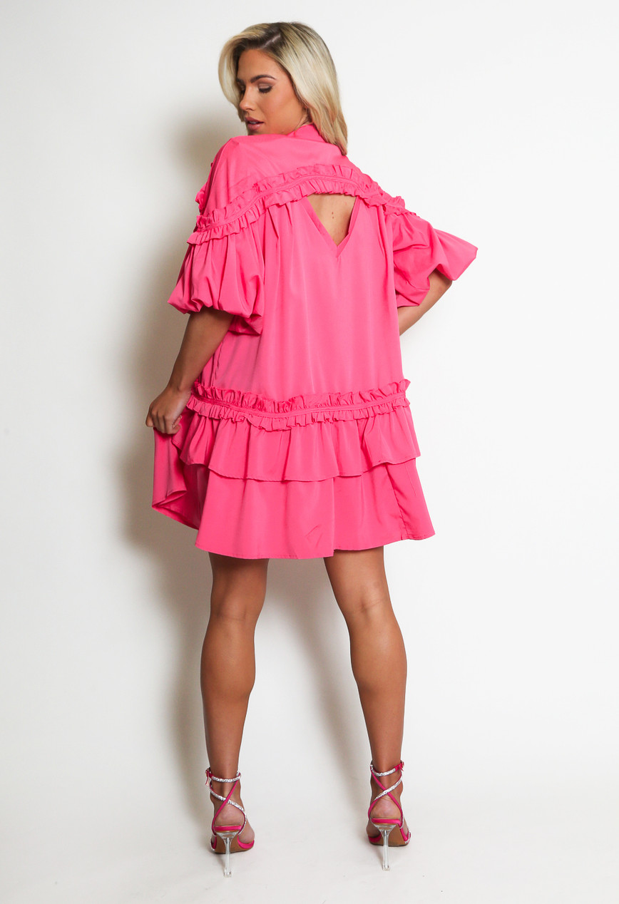 Layered Frill Shirt Dress - Buy Fashion Wholesale in The UK