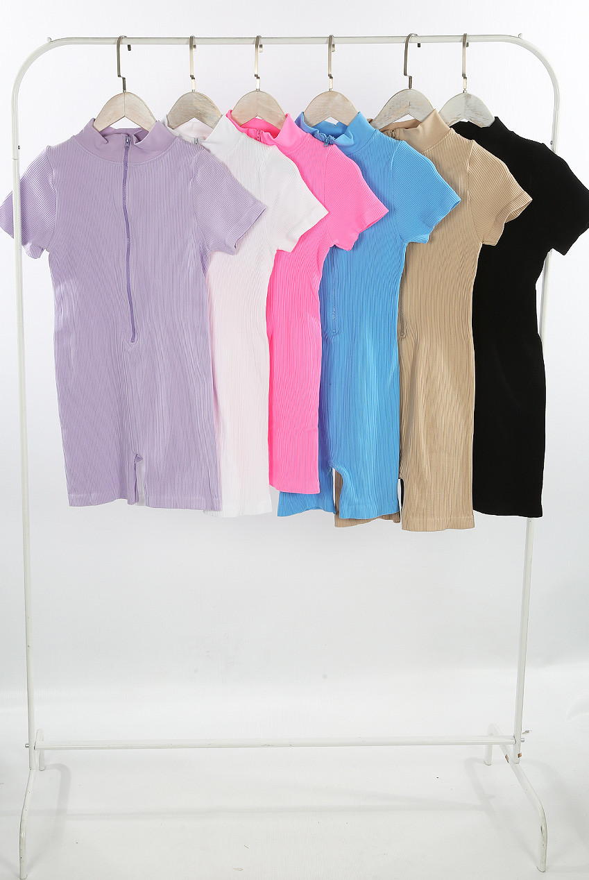 Zip Front Ribbed Unitard - Buy Fashion Wholesale in The UK