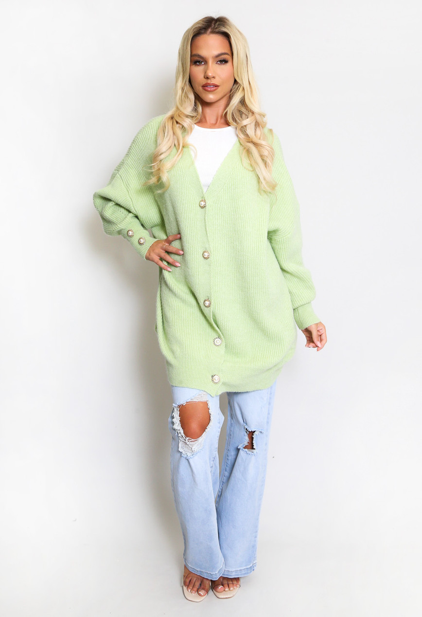 Pearl Button Oversized Cardigan - Buy Fashion Wholesale in The UK