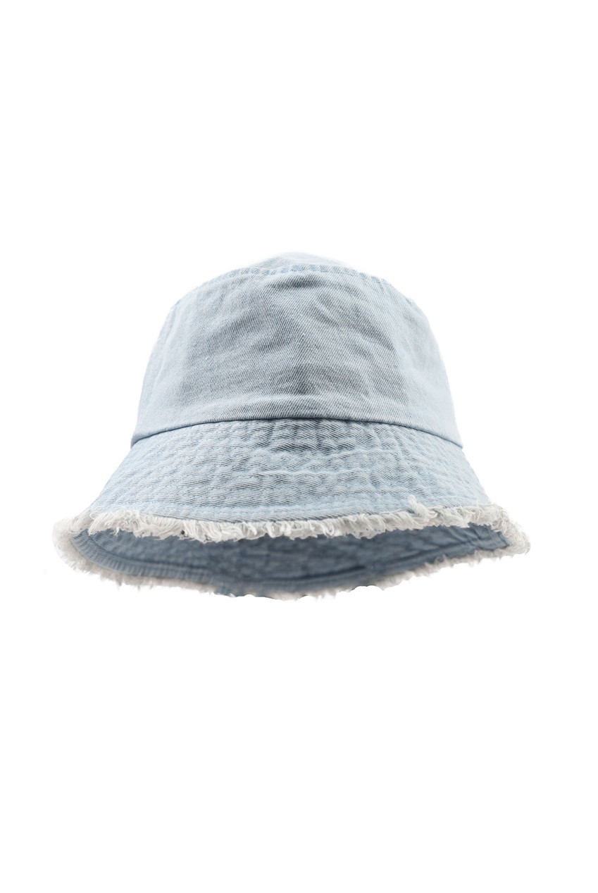 Frayed Edge Denim Bucket Hat - Buy Fashion Wholesale in The UK