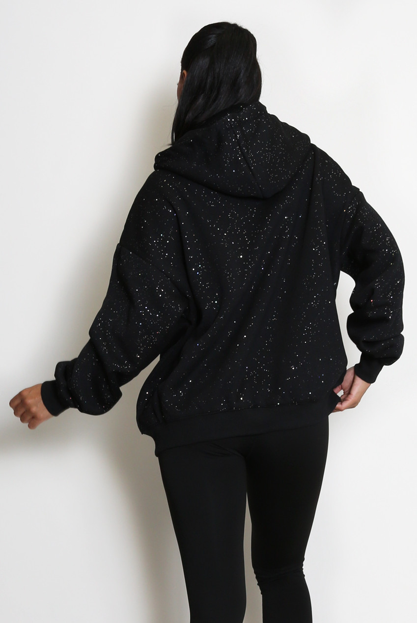 Glitter Zipper Hoodie - Buy Fashion Wholesale in The UK