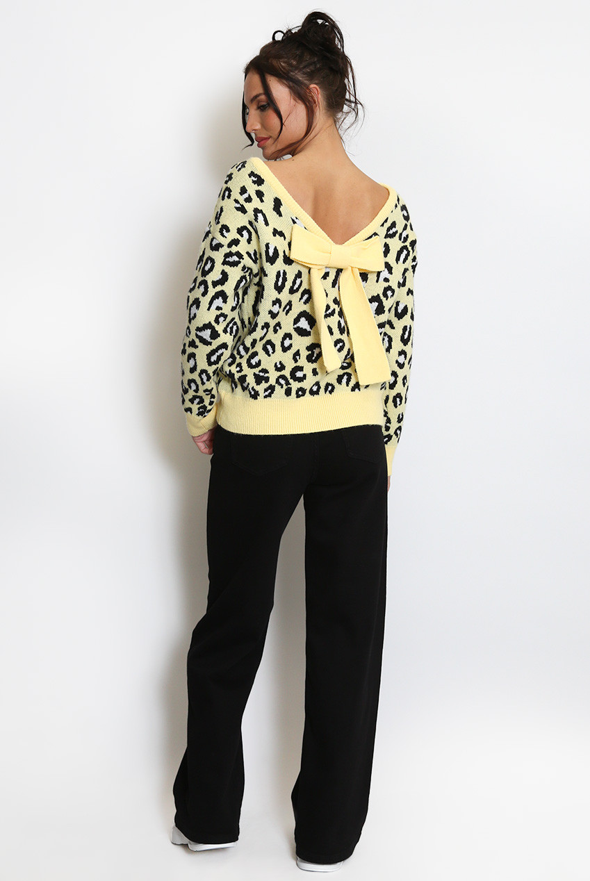 Bow Back Leopard Jumper - Buy Fashion Wholesale in The UK