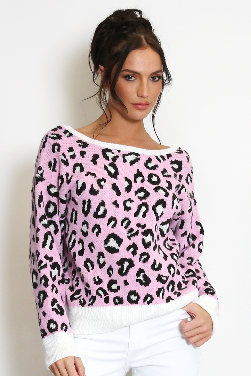 Bow Back Leopard Jumper - Buy Fashion Wholesale in The UK