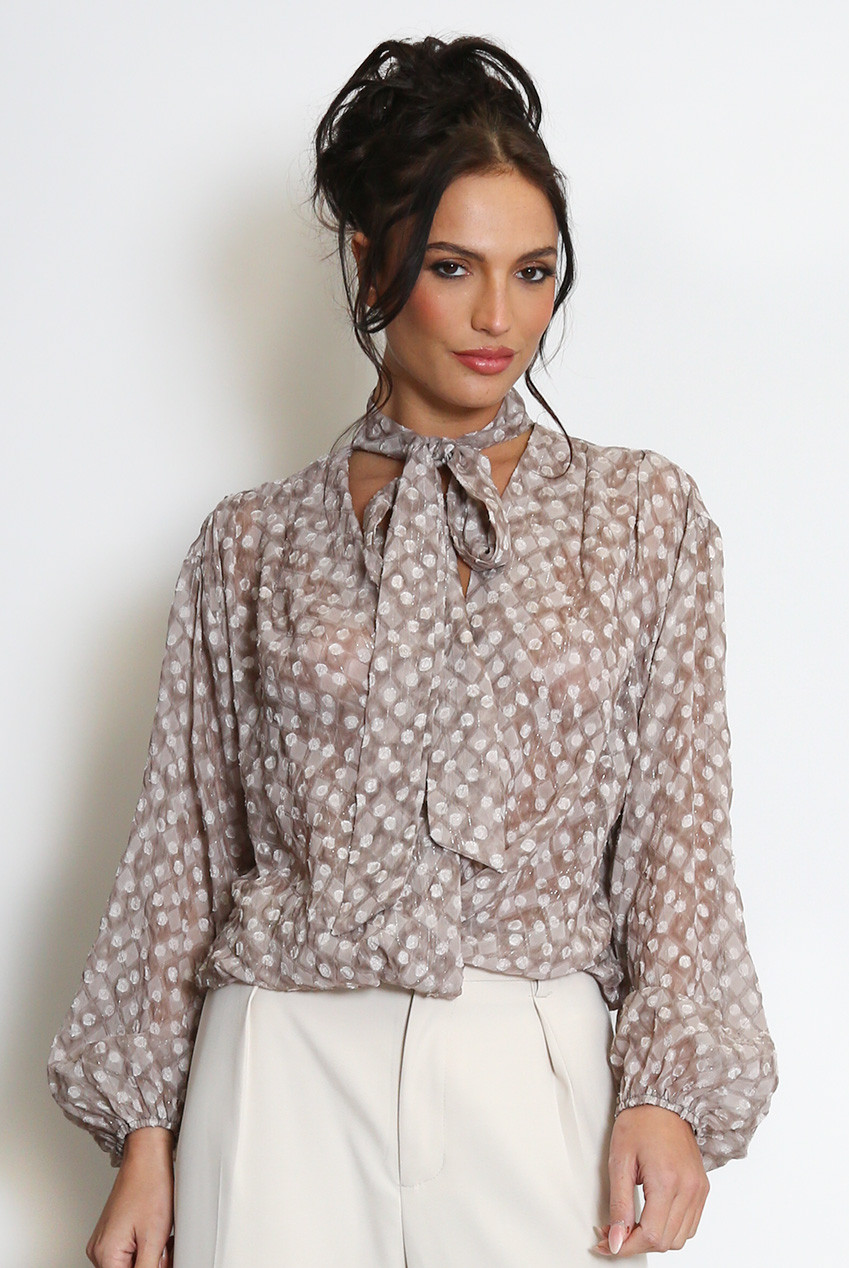 Cross Over Blouse With Neck Tie - Buy Fashion Wholesale in The UK