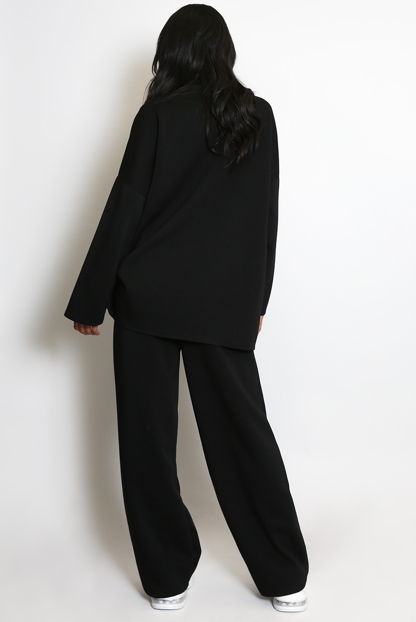 Over Sized Button Neck Sweatshirt And Trouser Set - Buy Fashion ...