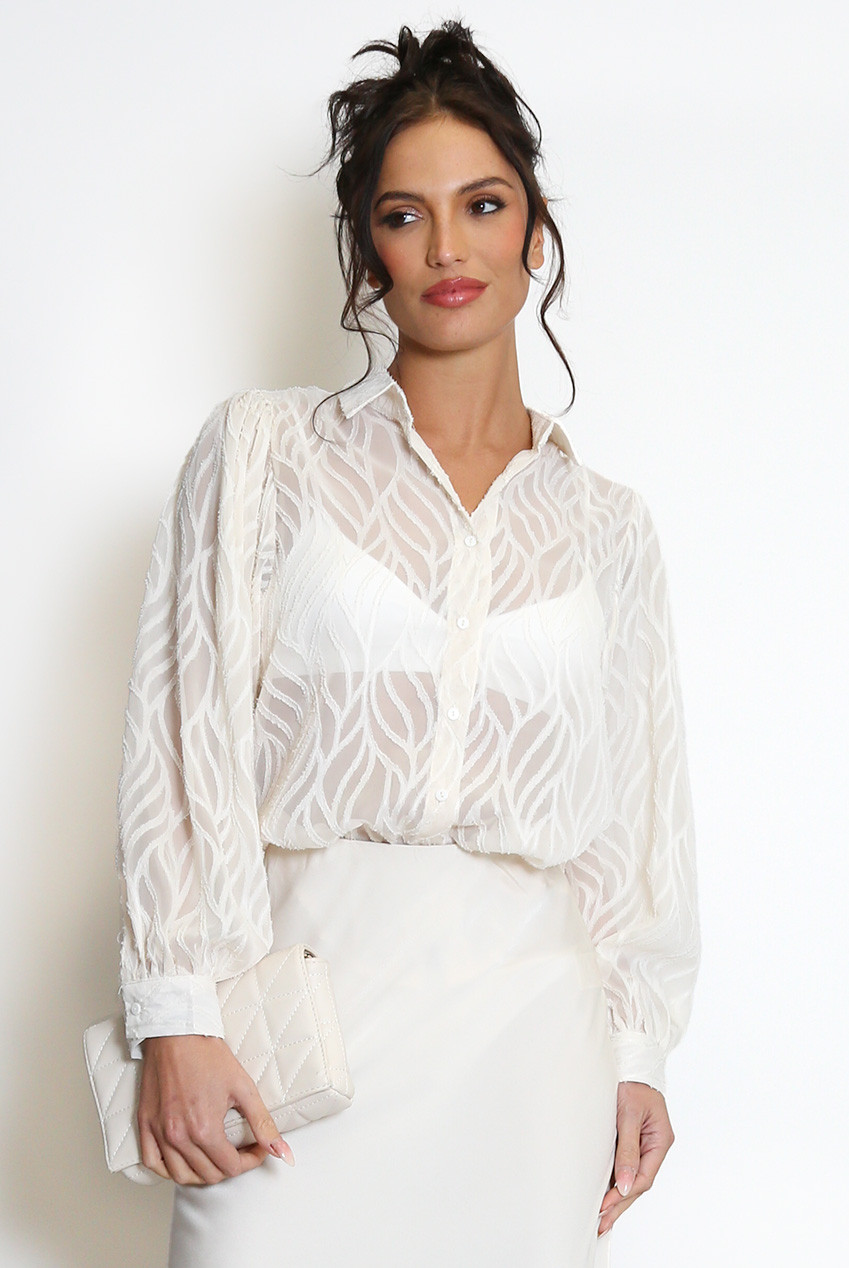Sheer Patterned Blouse- Buy Fashion Wholesale in The UK