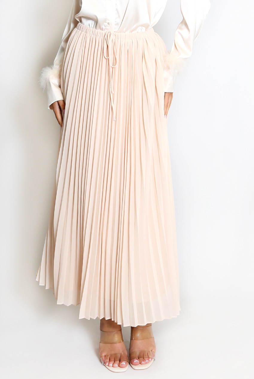Pleated Chiffon Maxi Skirt- Buy Fashion Wholesale in The UK