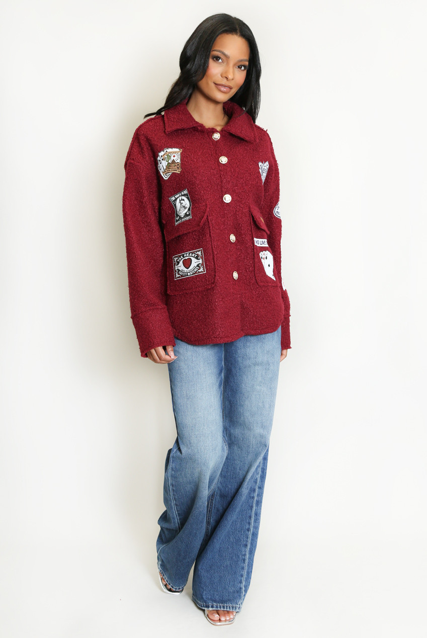 Patch Motif Borg Shacket - Buy Fashion Wholesale in The UK