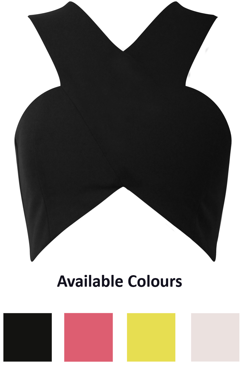 Babez London Wholesale Celebrity Wear - Cross Over Crop Top - 4 colours