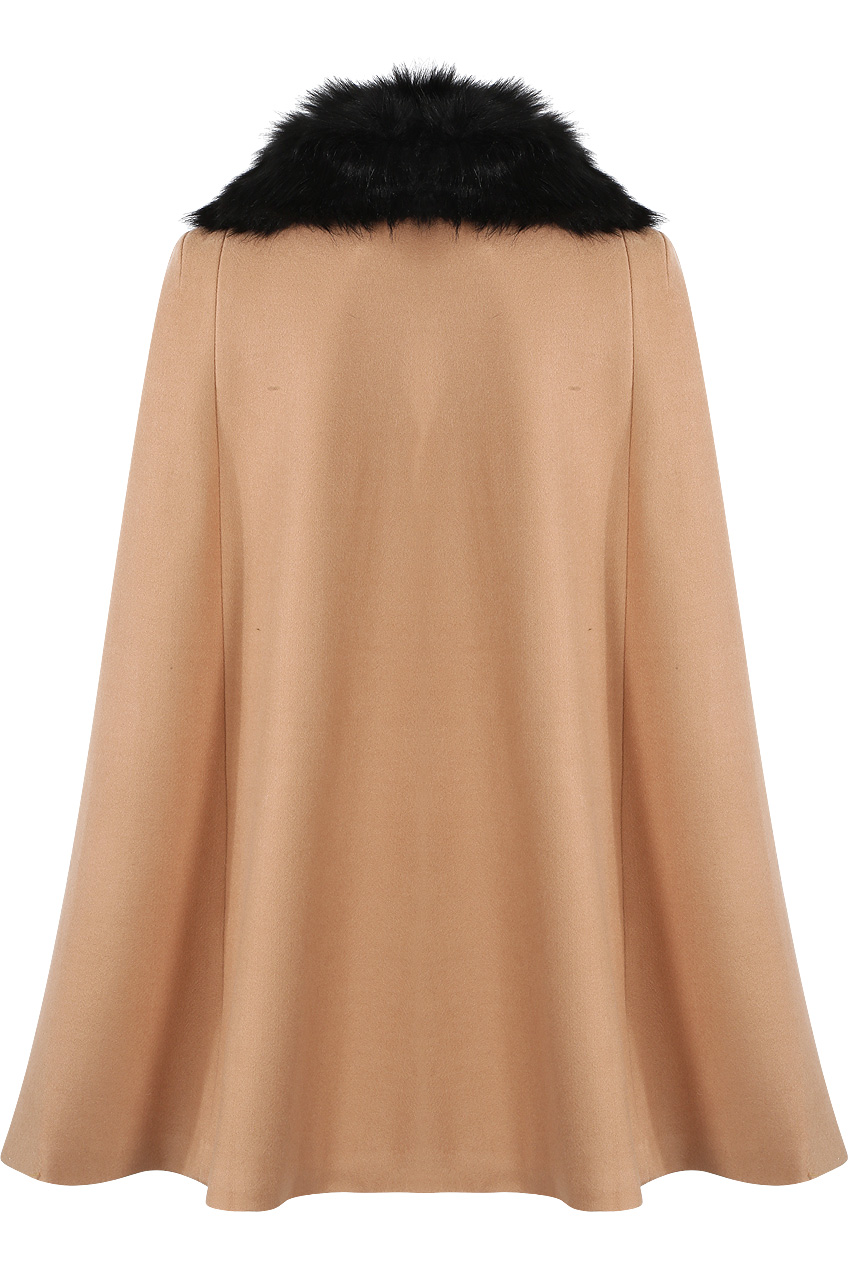 Fur Collar Wool Cape Overcoat - Buy Fashion Wholesale in The UK