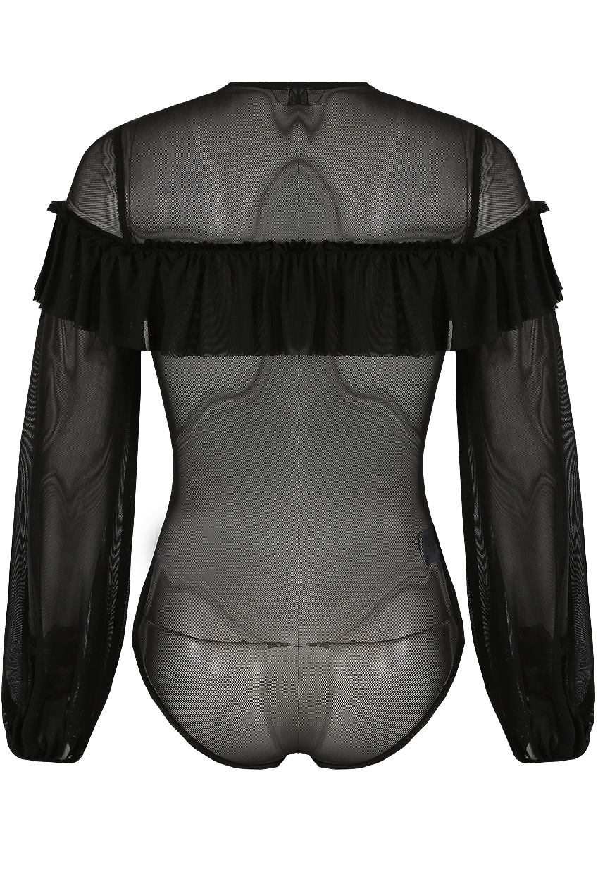 Mesh Frill Trim Bodysuit Buy Fashion Wholesale In The Uk