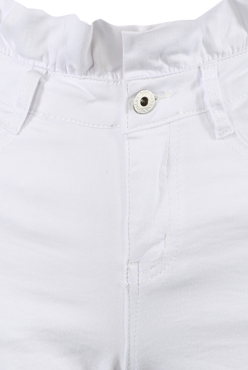 White Ruffle Waist Denim Shorts - Buy Fashion Wholesale in The UK