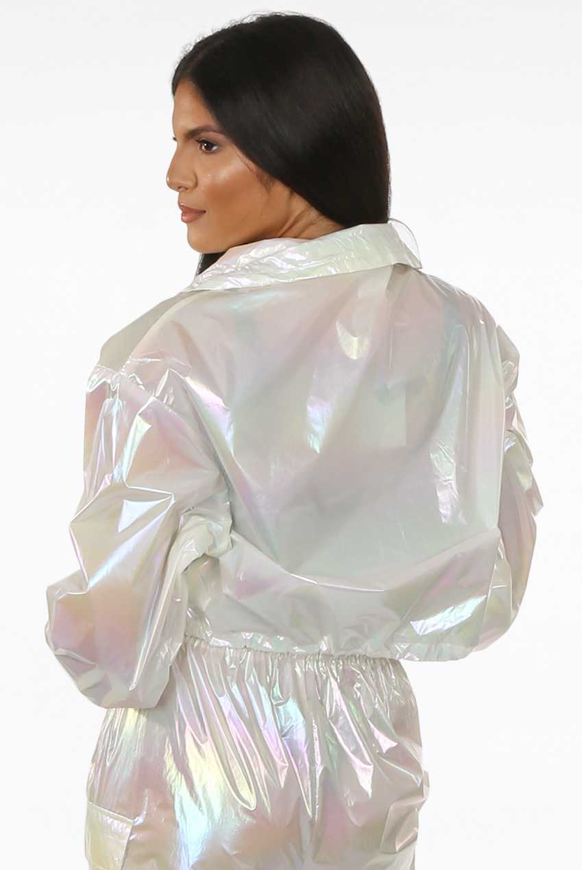 Reflective Cropped Zip Up Jacket - Buy Fashion Wholesale in The UK